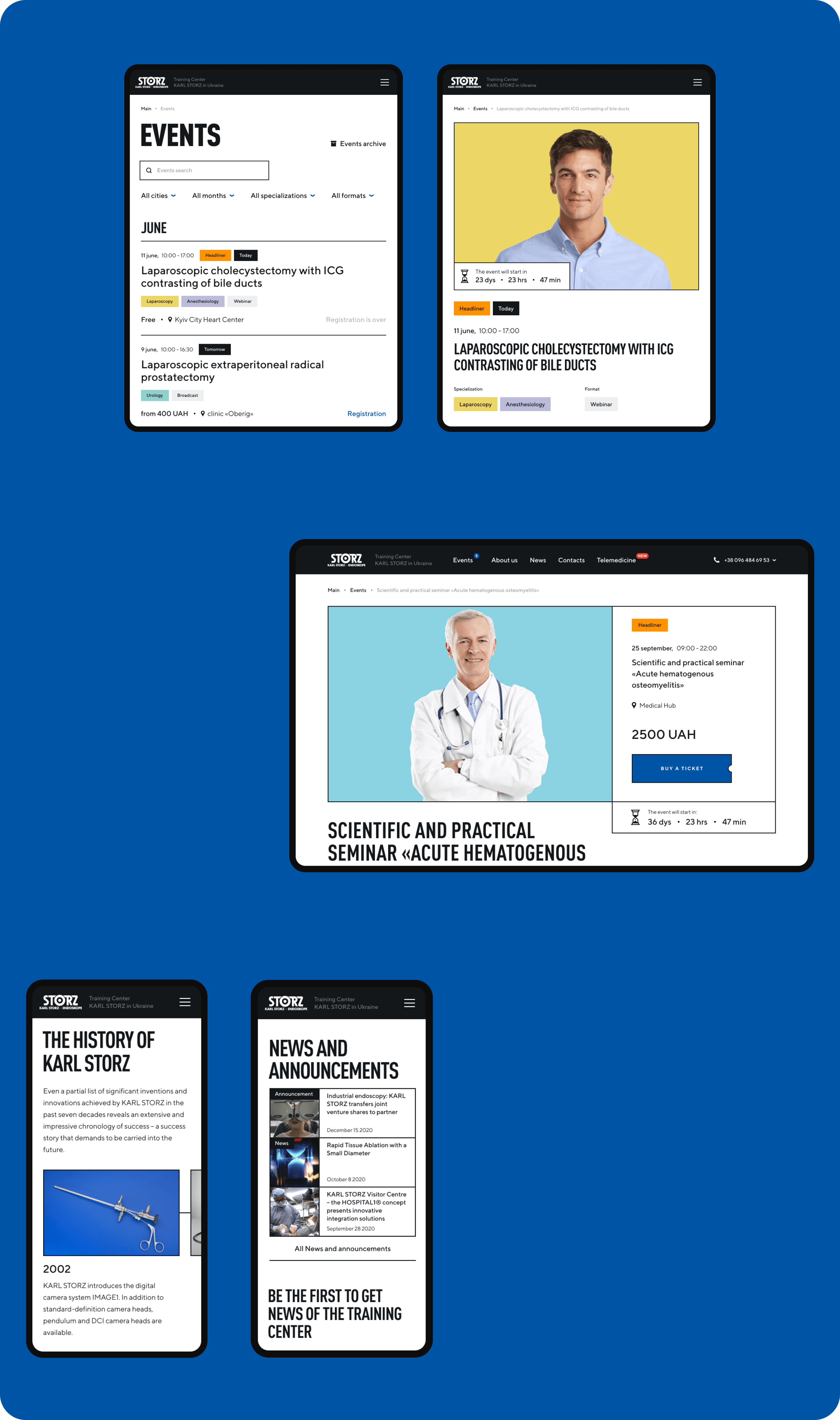 Development of EdTech platform, website, mobile application for KARL STORZ — Goodface agency